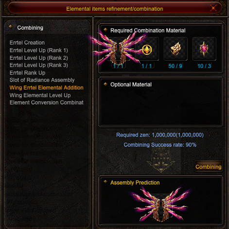 Guia Elemental Option Wings - Game Wiki - RealMU